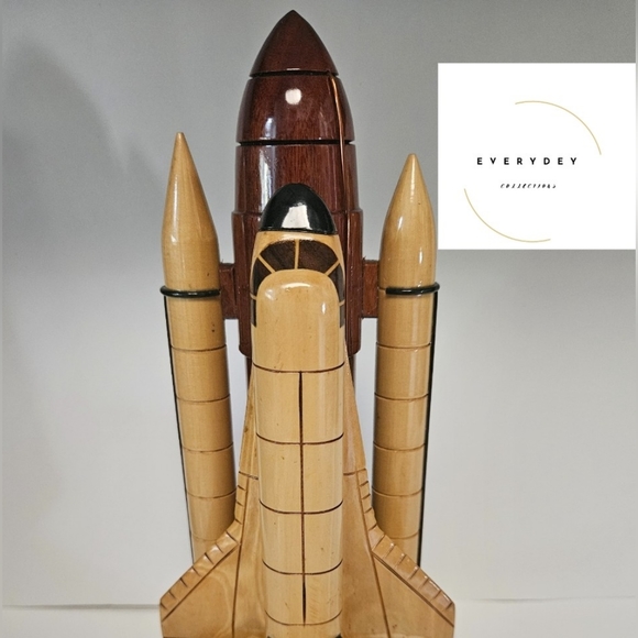 other | Art | Beautiful Hand Crafted Wood Space Shuttle Desk Model | Poshmark
